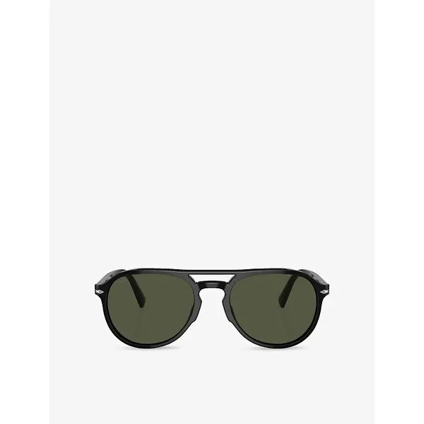 Persol Acetate Pilot Sunglasses - Black