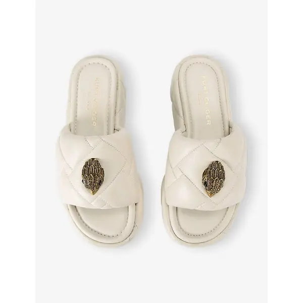 Kurt Geiger Kensington Puff Flatform Leather Sandals - Bone