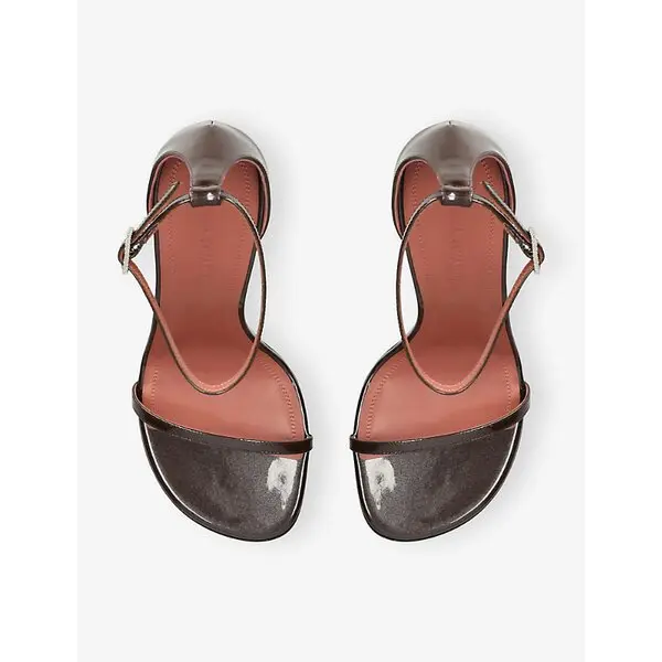 Amina Muaddi Barbara 105 Patent-leather Heeled Sandals