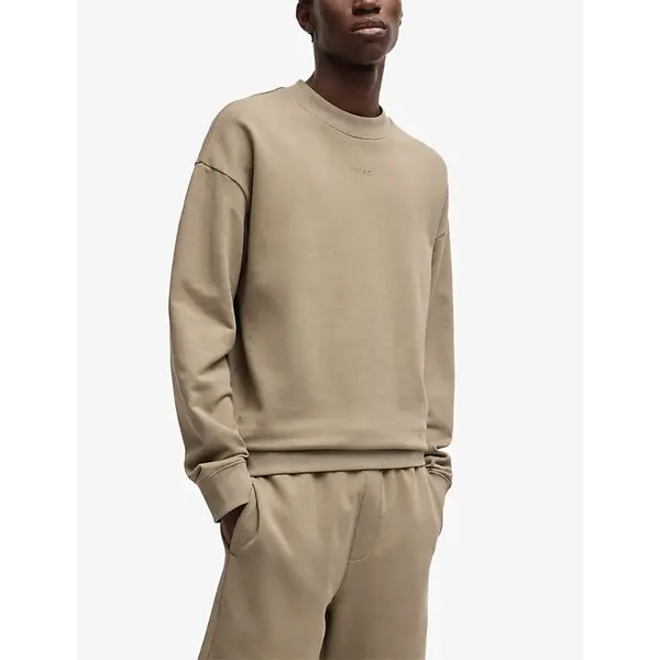 Hugo Cotton-jersey Sweatshirt With Branded Detail