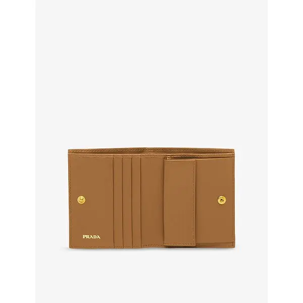 Prada Branded Leather Wallet - Brown