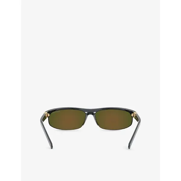 Miu Miu Oval Frame Sunglasses With Gold-toned Hardware - Grey