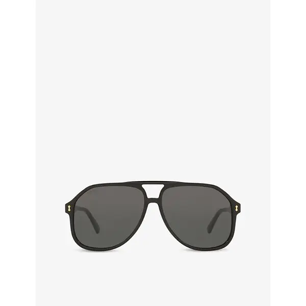Gucci Gg1042s Acetate Aviator Sunglasses - Black