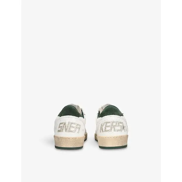 GOLDEN GOOSE Ballstar Glitter-embellished Leather Low-top Trainers