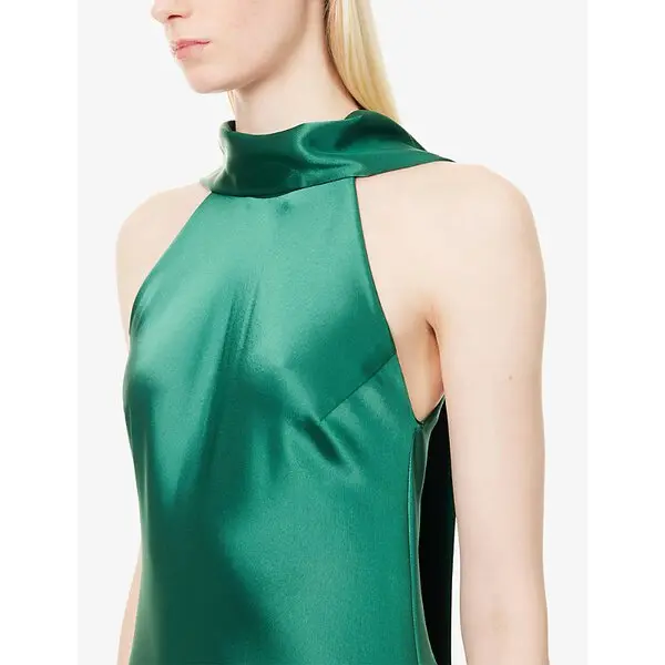 Galvan Sienna Halter-neck Satin Gown