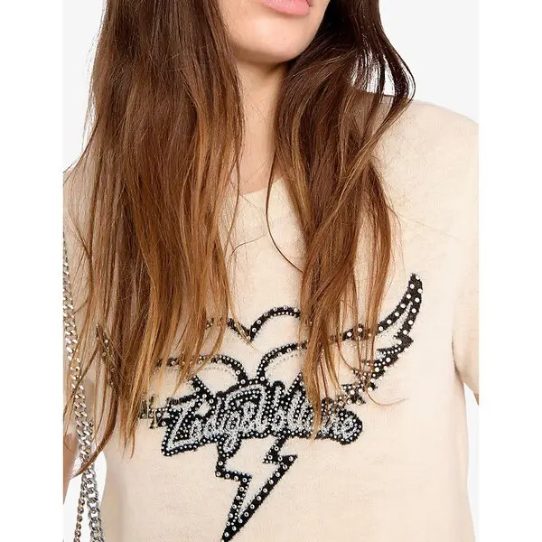 Zadig&Voltaire Idal Rhinestone-logo Cashmere Jumper