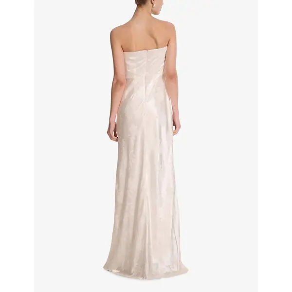 OMNES Sicily Floral-print Satin Maxi Dress