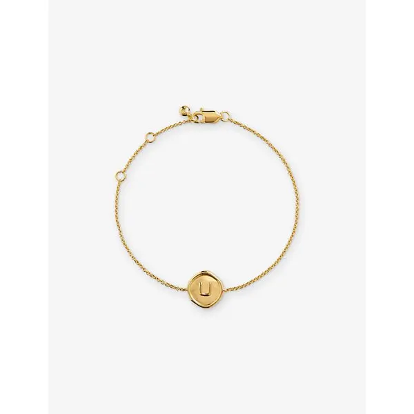 Monica Vinader Initial U Stamp Vermeil Chain Bracelet - Gold