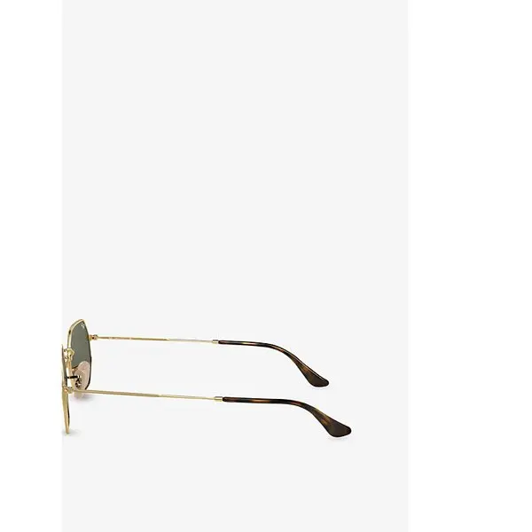 Ray-ban Octagonal Frame Sunglasses With Engraved Detailing - Gold