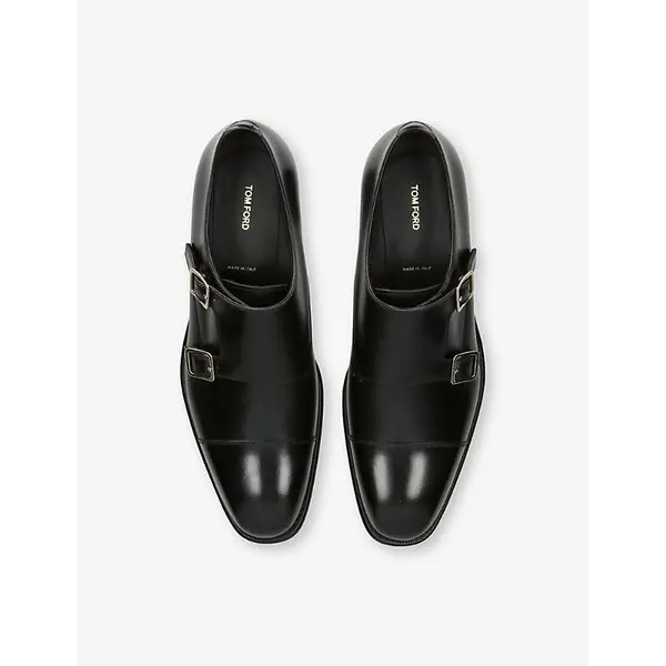 TOM FORD Claydon Double Monk Strap Leather Shoes