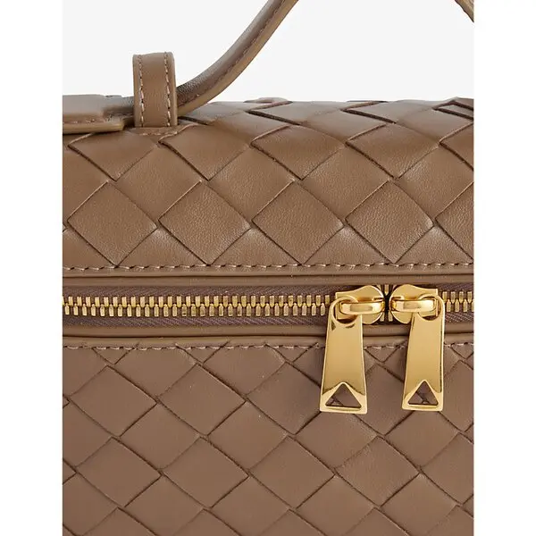 Bottega Veneta Intrecciato Leather Vanity Case - Pinecone-gold