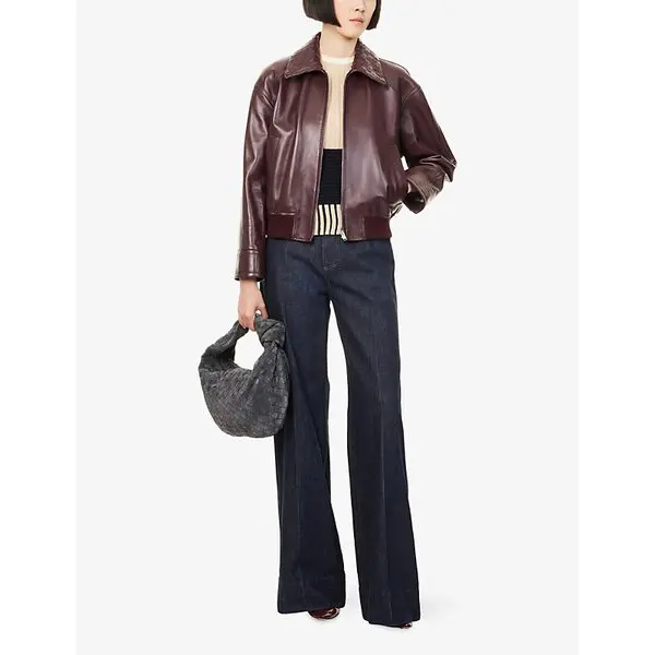 Bottega Veneta Regular-fit Leather Jacket With Ribbed Trims