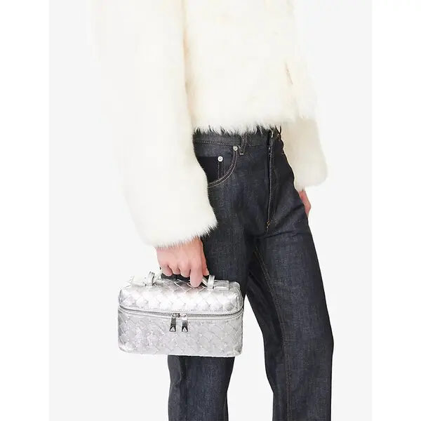 Bottega Veneta Bang Bang Small Leather Cross Body Bag - Silver-silver