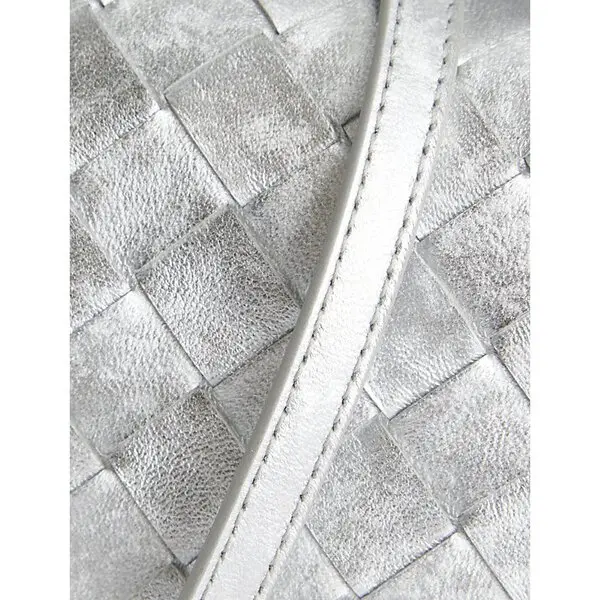 Bottega Veneta Bang Bang Small Leather Cross Body Bag - Silver-silver