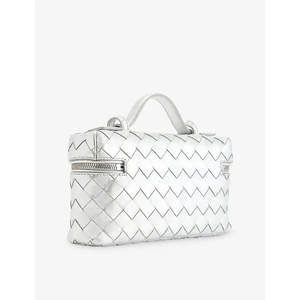 Bottega Veneta Bang Bang Small Leather Cross Body Bag - Silver-silver
