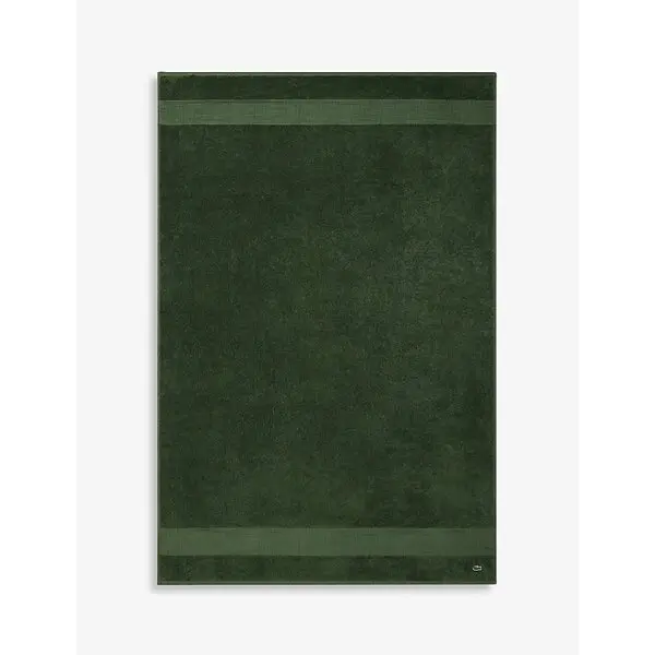 Lacoste Le Croco Logo-embroidered Cotton 40cm X 60cm - Vert