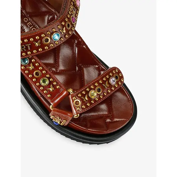 Kurt Geiger Orson Embellished Leather Sandals