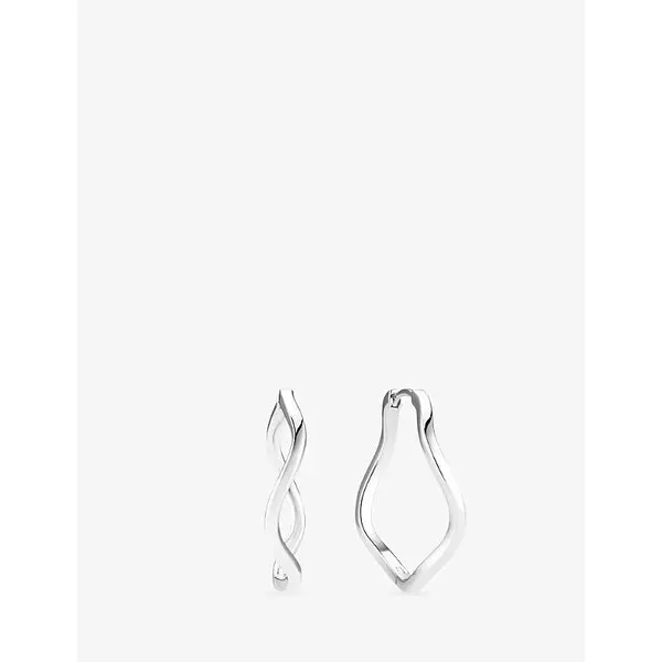 SIF JAKOBS Ellera Waves Pianura X Grande Hoop Earrings - Silver