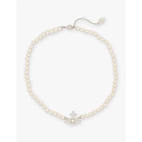 VIVIENNE WESTWOOD Olympia Pearl Necklace - Plat/white/creamrose/prl