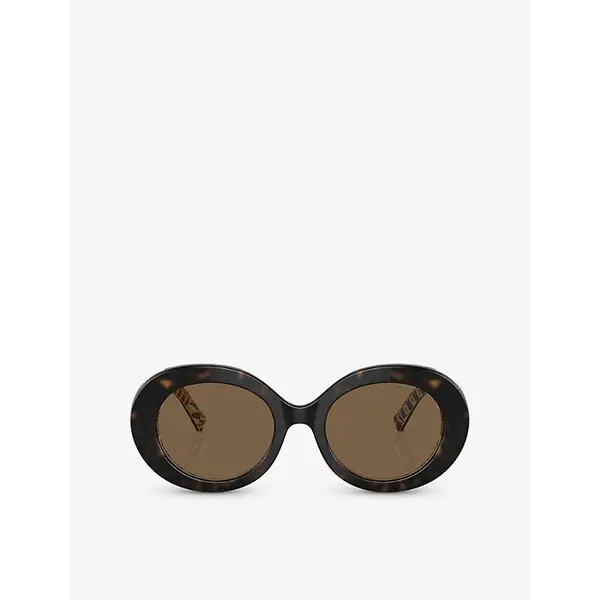 Dolce & Gabbana Dg4448 Oval-frame Sunglasses - Brown