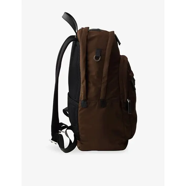 Prada Re-nylon And Saffiano Leather Backpack - Brown