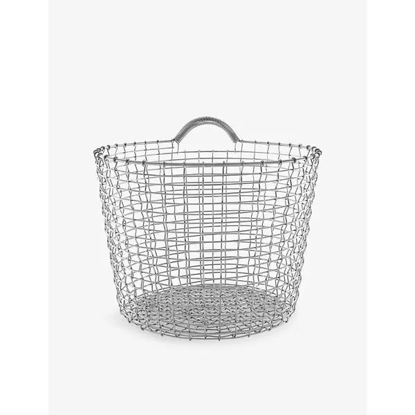 KORBO Classic Woven Metal Storage Basket 28cm - Silver