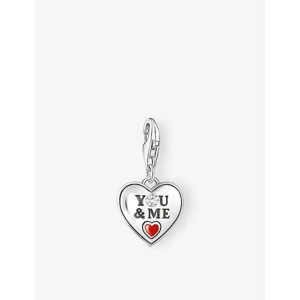 THOMAS SABO Sterling Silver "you & Me" Heart Charm - Red