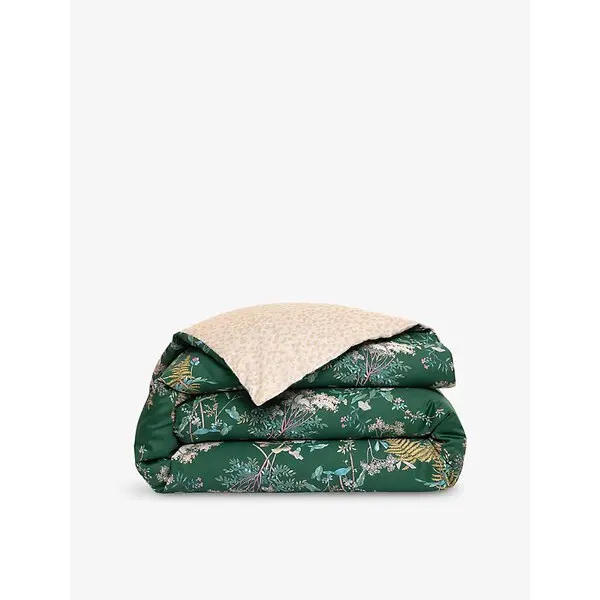 YVES DELORME Contes Floral-print Cotton-sateen Duvet Cover - Multicoloured