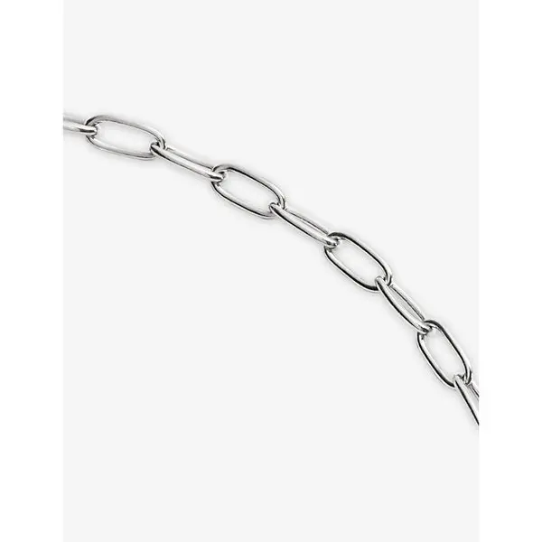 Monica Vinader Oval Link Chain Charm Necklace - Silver