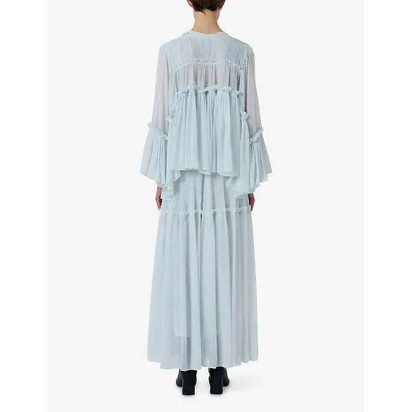 LEEM Tiered Maxi Chiffon Skirt