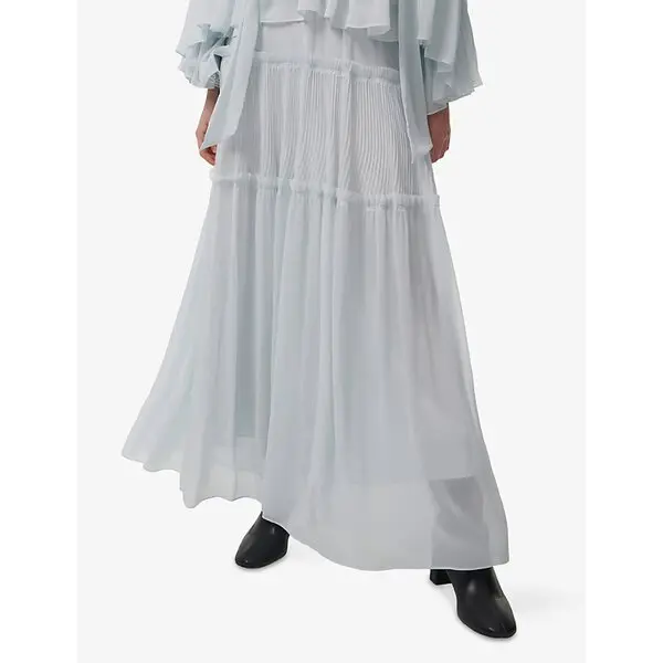 LEEM Tiered Maxi Chiffon Skirt