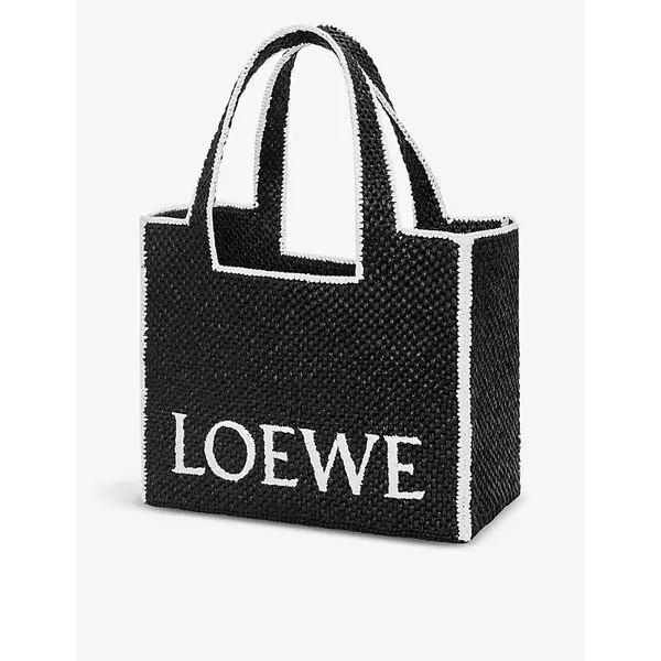 Loewe X Paula's Ibiza Large Raffia Tote Bag - Black