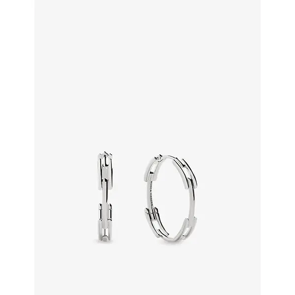 Monica Vinader Signature Link Medium Hoop Earrings - Silver