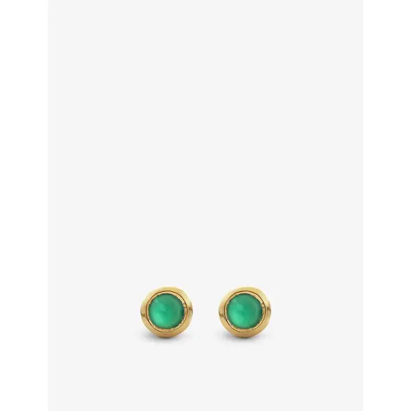 Monica Vinader Siren Mini Gem Onyx Stud Earrings - Green