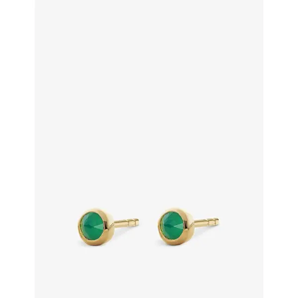 Monica Vinader Siren Mini Gem Onyx Stud Earrings - Green