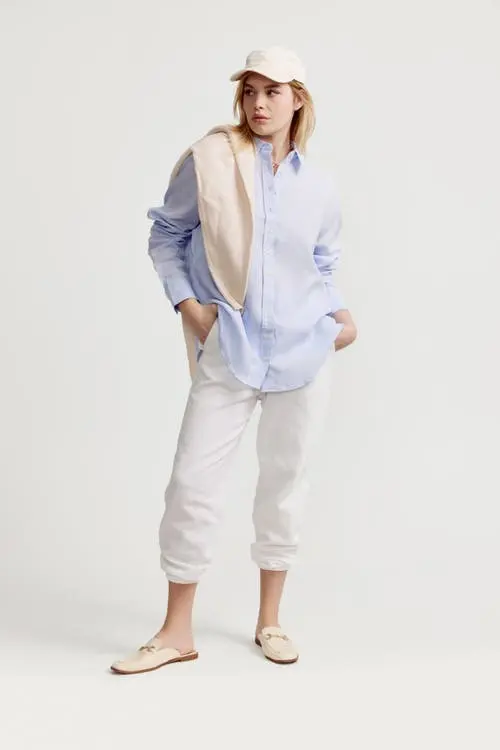 The Shirt By Rochelle Behrens Washed Linen Shirt With No Gape® Technology