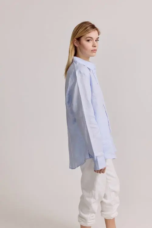 The Shirt By Rochelle Behrens Washed Linen Shirt With No Gape® Technology
