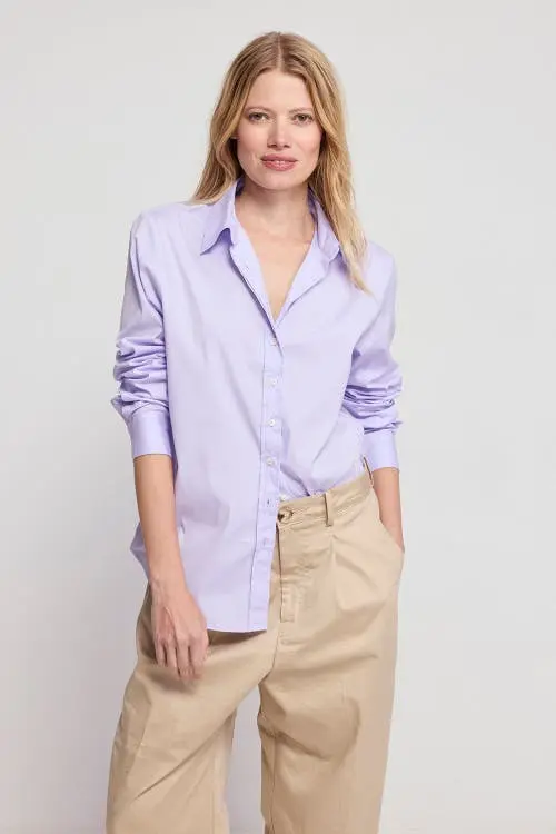 The Shirt By Rochelle Behrens The Boyfriend Shirt - Lavender