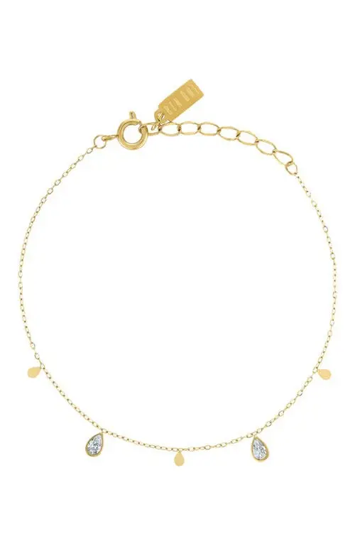 Ben Oni Pear Cubic Zirconia Charm Bracelet - Gold