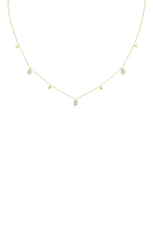 Ben Oni Pear Cubic Zirconia Charm Necklace - Gold