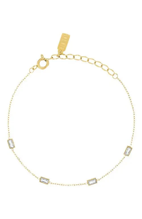 Ben Oni Baguette Cubic Zirconia Charm Bracelet - Gold