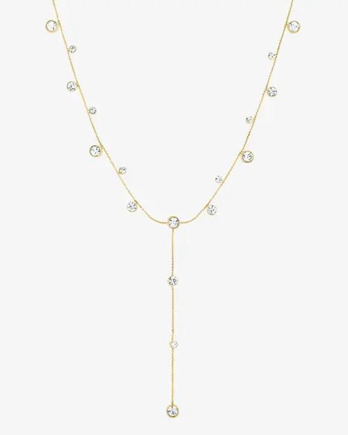 Ben Oni Bezel Cubic Zirconia Y Necklace - Gold