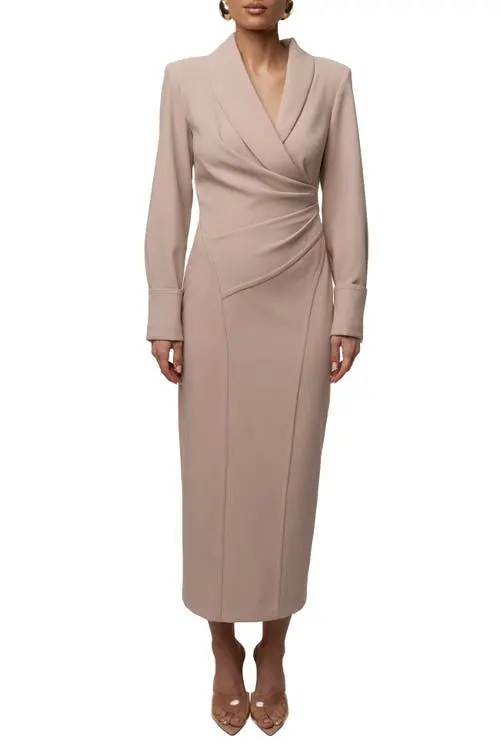 JLUXLABEL Blazer Midi Dress - Beige
