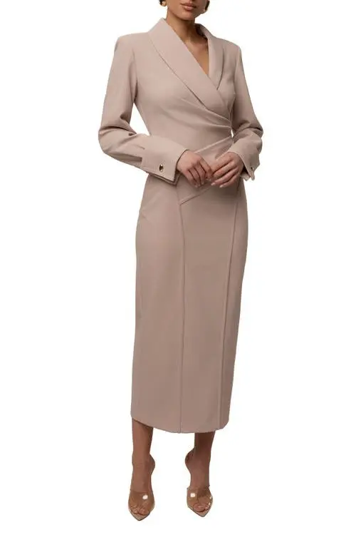 JLUXLABEL Blazer Midi Dress - Beige