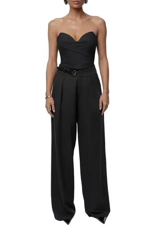 JLUXLABEL Belted Wide Leg Trousers