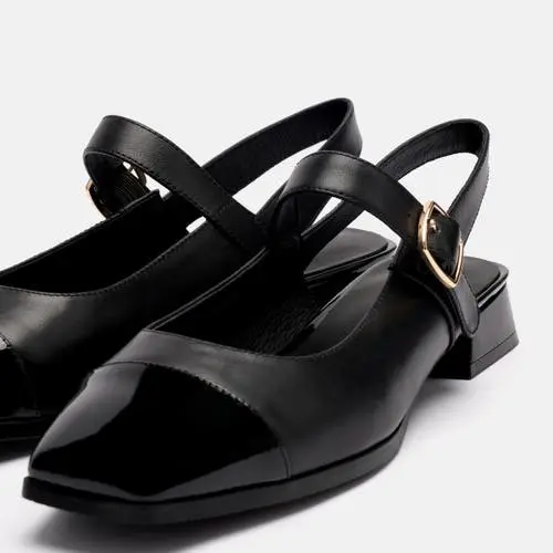 MARC NOLAN Cora Leather Mary Jane Slingbacks
