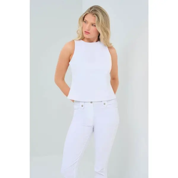 Anatomie Marietta Performance Twill Fitted Top - White