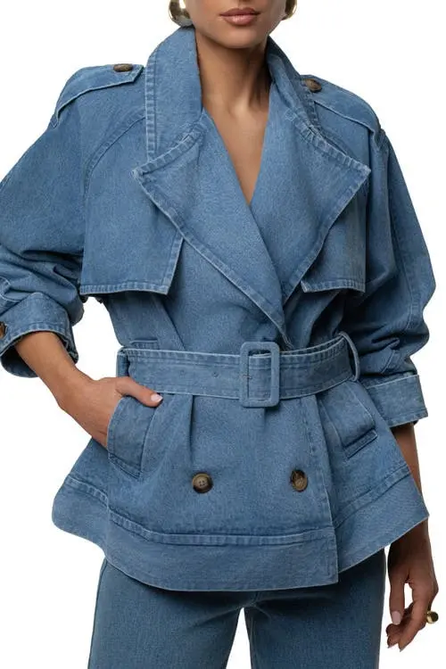 JLUXLABEL Double Breasted Denim Jacket