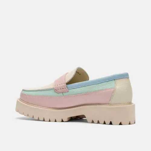 MARC NOLAN Ms. Adler Leather Lug Penny Loafers - Pastel