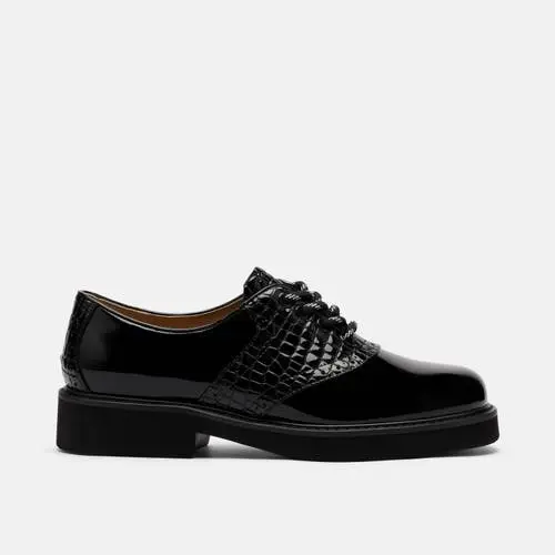 MARC NOLAN Demi Calf Leather Lug Oxfords - Black